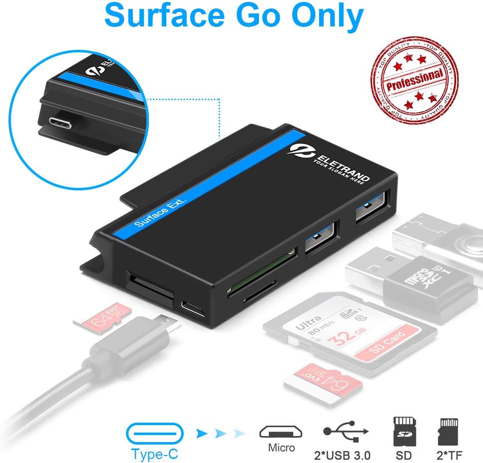Amazon.com: Microsoft Surface Go USB C Hub Adapter, 6 in 1 USB C to USB ...