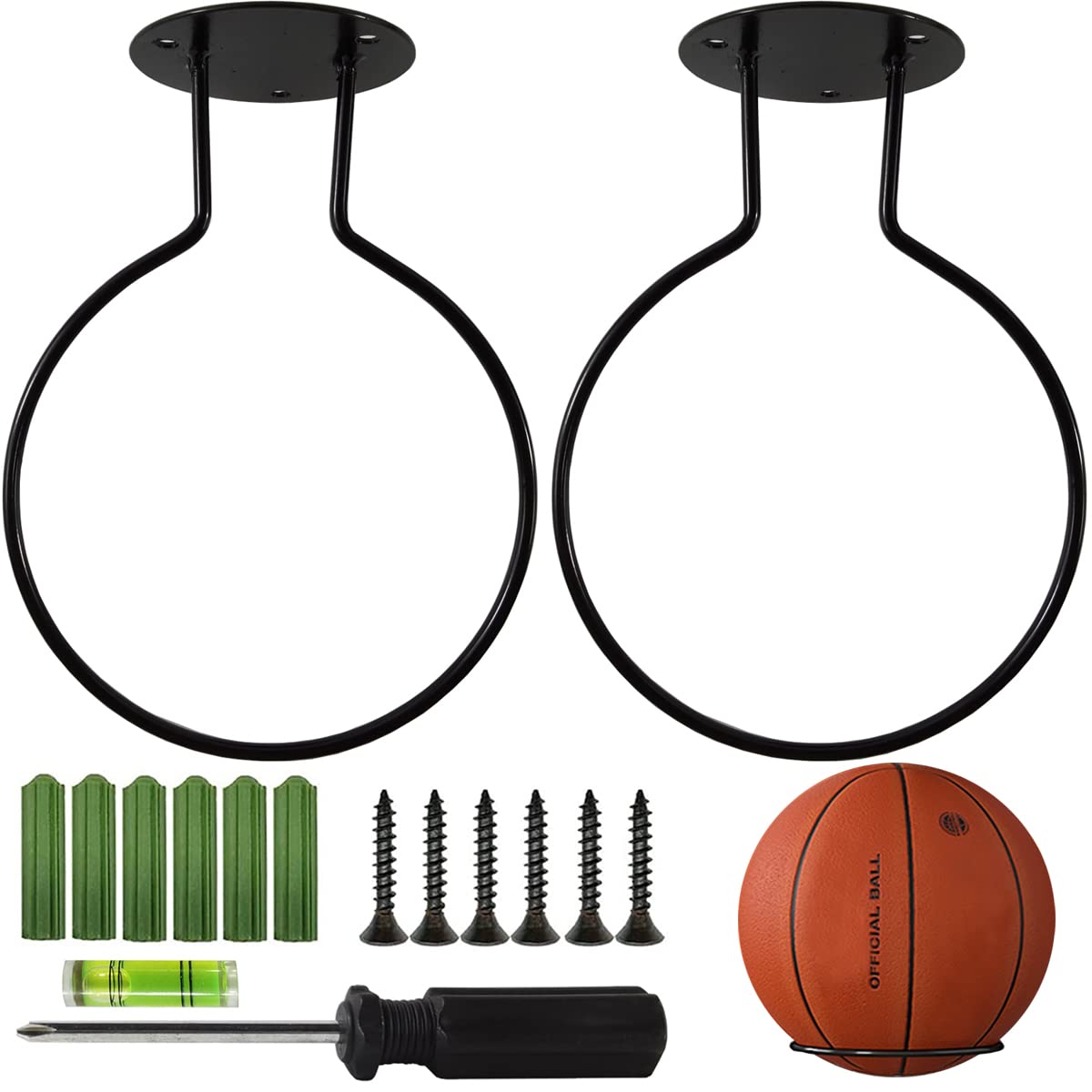 Amazon.com: YOOHUA 2PCS Sport Wall Mounted Ball Storage Sports Ball ...