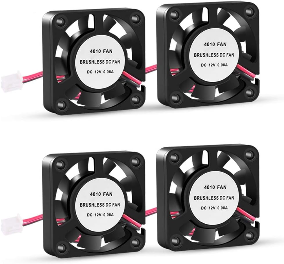Amazon.com: UMLIFE 4PCS 3D Printer Cooling Fan 40mmx40mmx10mm Oil ...