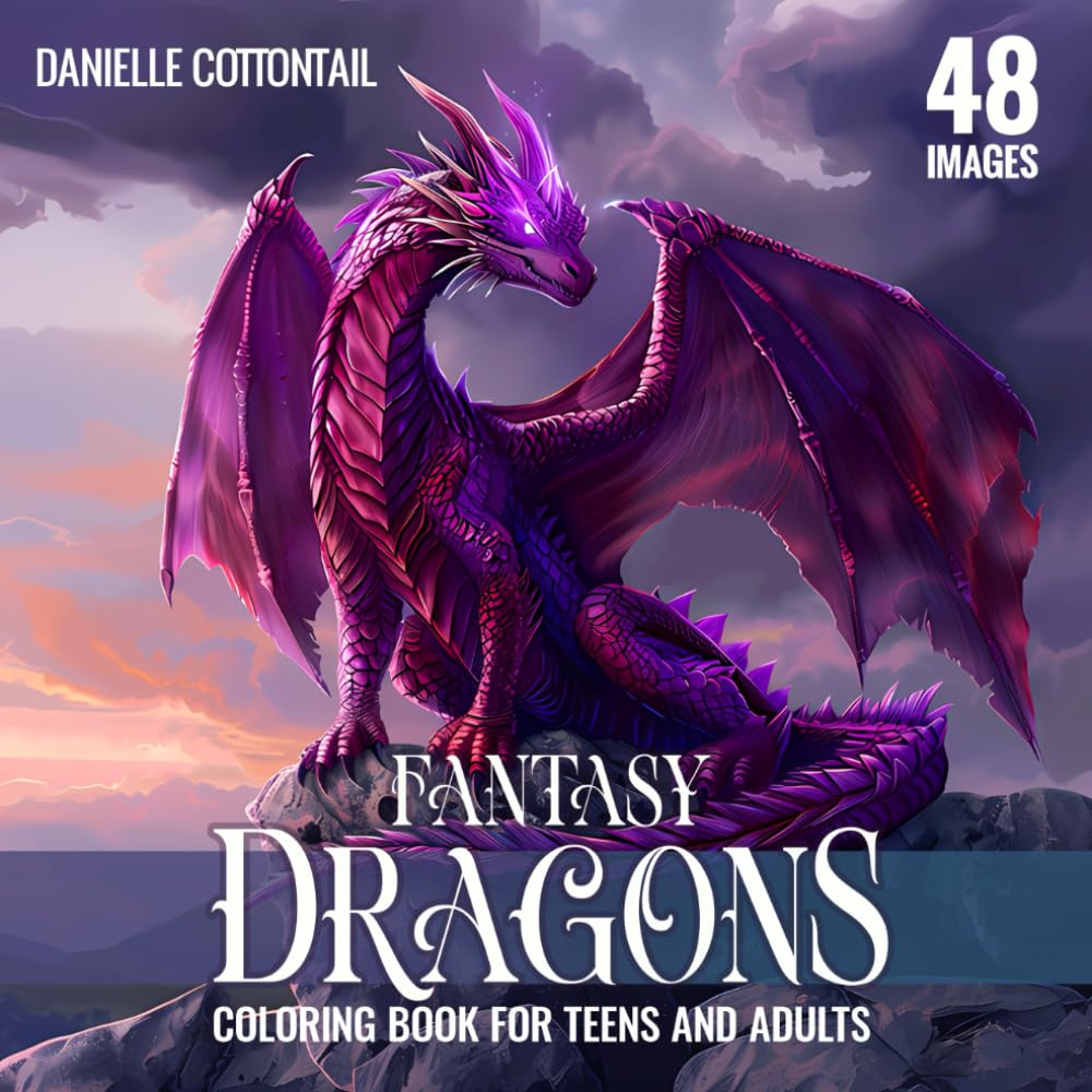 Amazon.com: Fantasy Dragons Coloring Book: Unique relaxing coloring ...