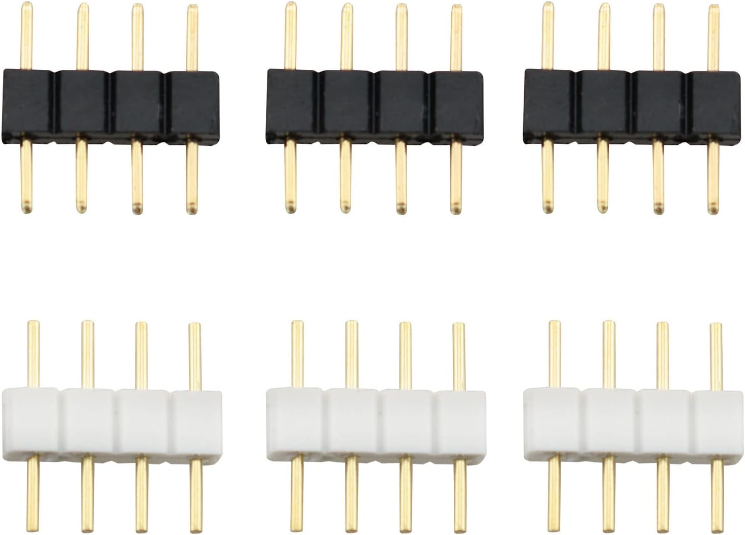 Ruiwaer 60pcs 4-Pin Male Needle Dual 4-Pin LED Connector Adapter 4 Pin ...