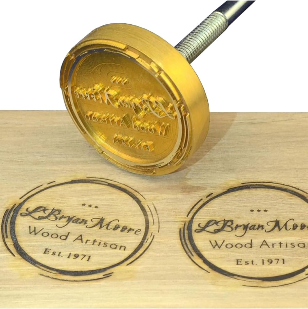 Custom Corporate Logo Wood Stamp Thermal Woodworking Stamp (2.5 x 2.5cm ...