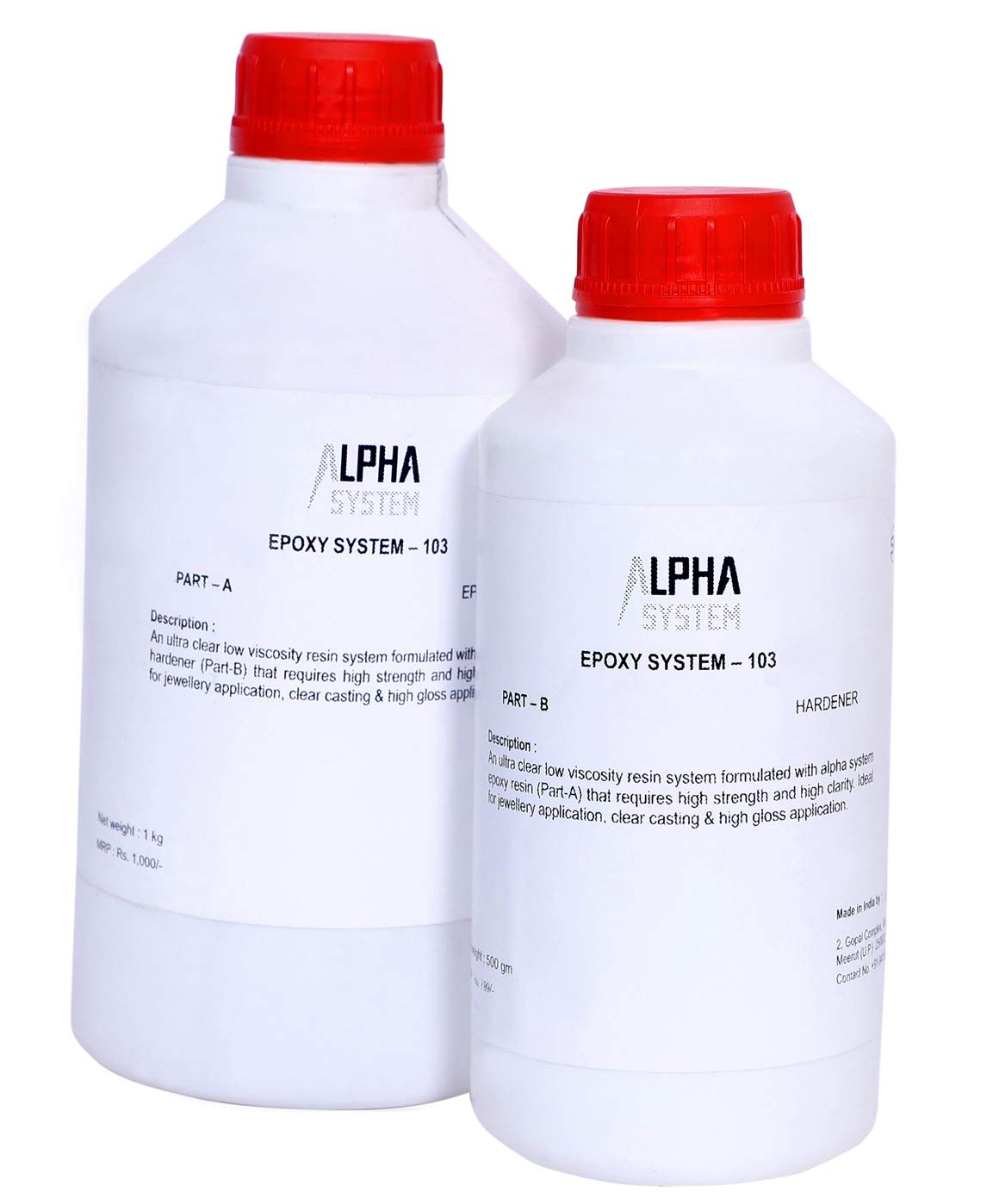 Alpha System 103 Crystal Clear Epoxy Resin Kit 1.5 kg : Amazon.in ...