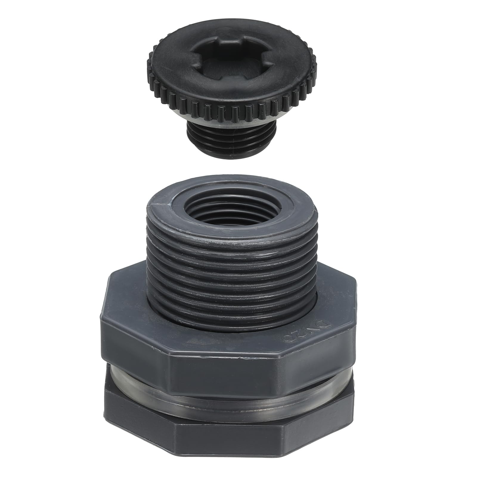 Amazon.com: PATIKIL PVC Bulkhead Fitting with Plug G 1/2, Double ...