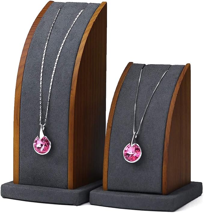 Amazon.com: Oirlv 2Pcs/Set Solid Wood Long Chain Necklace Pendant ...