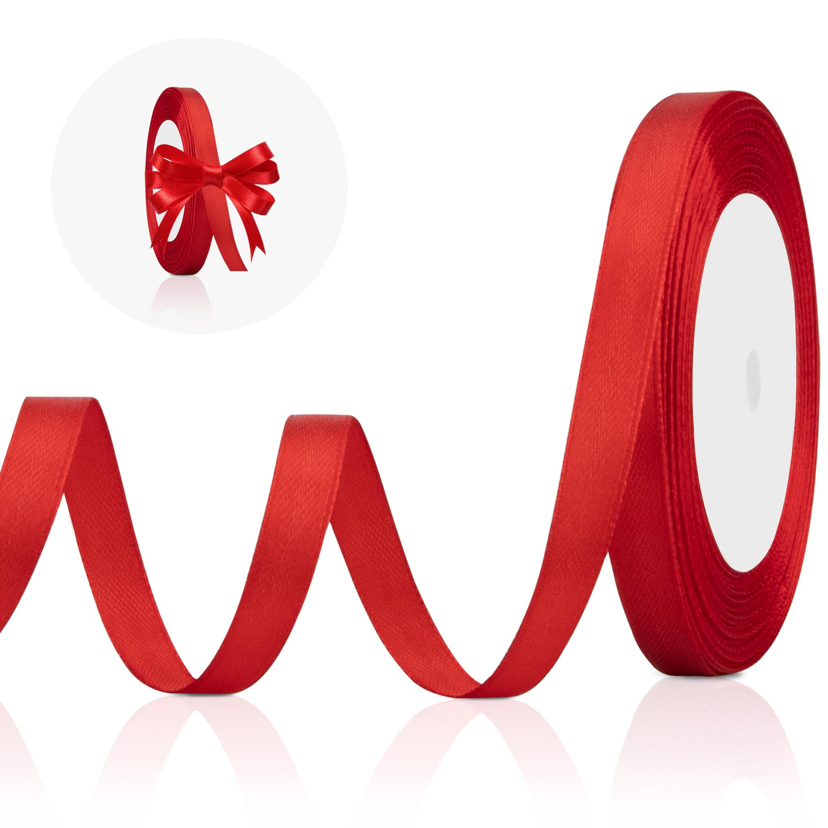 Amazon.com: Red Ribbon for Gift Wrapping Red Christmas Ribbon for ...