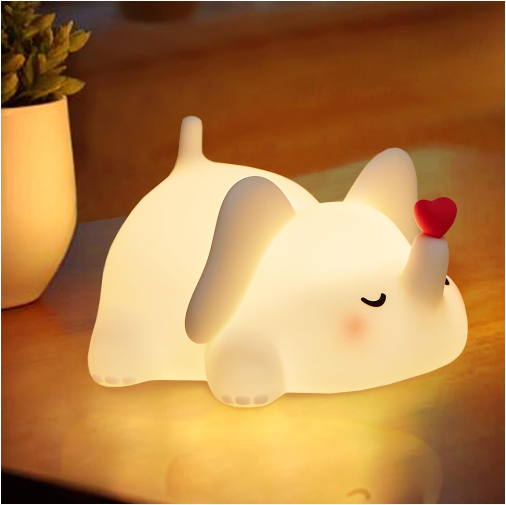mydtiz Silicone Elephant Night Light for Kids Room Dimmable ...