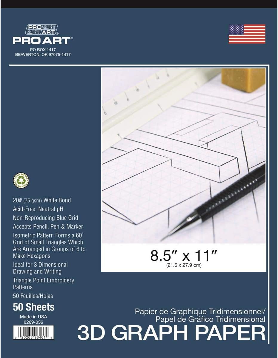 Amazon.com: PRO ART Graph Paper Pad, 8-1/2-inch x 11-inch, 50 Sheet ...