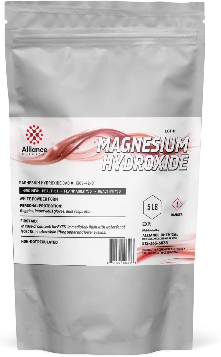 Amazon.com: Magnesium Hydroxide Powder Technical Grade - 5LB Bag ...