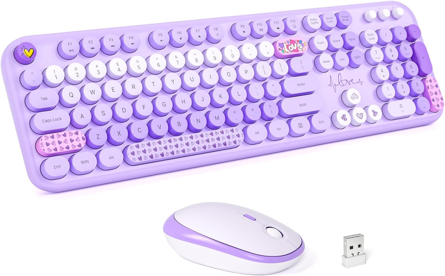 Amazon.com: MOFII Wireless Keyboard and Mouse Combo - Pale Purple Full ...