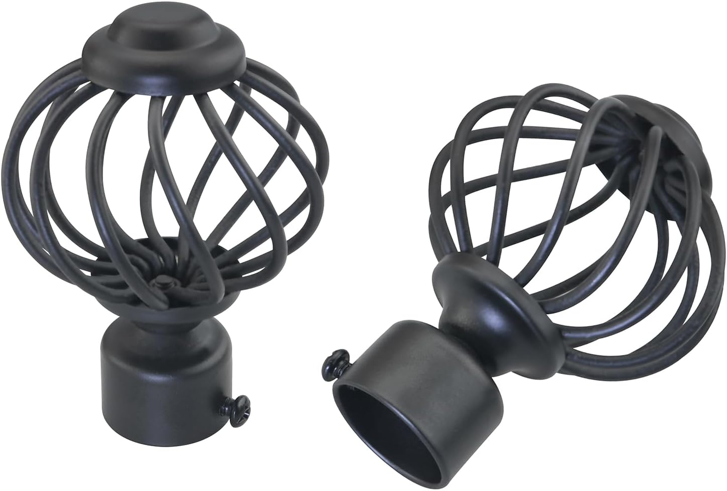 Amazon.com: ZZLZX 2PCS Curtain Rod Round Top Header Metal Decorative ...