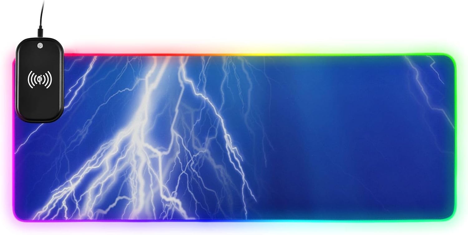 Amazon.com: VKPSCHJ Gaming Mouse Pad with Wireless Charger 15W ...