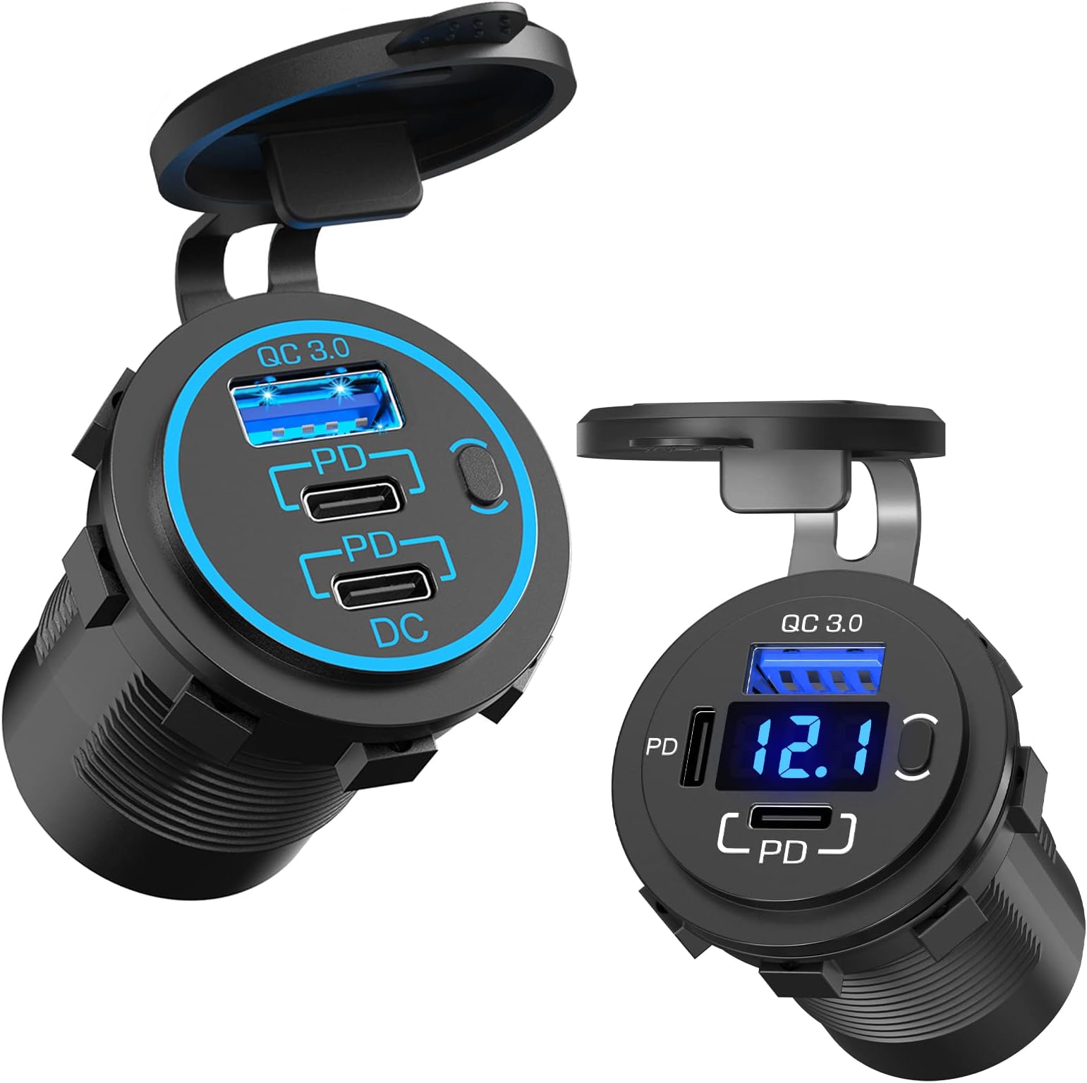 Amazon.com: 12 Volt USB Car Charger Socket RV USB Outlet 12V DC : Cell ...