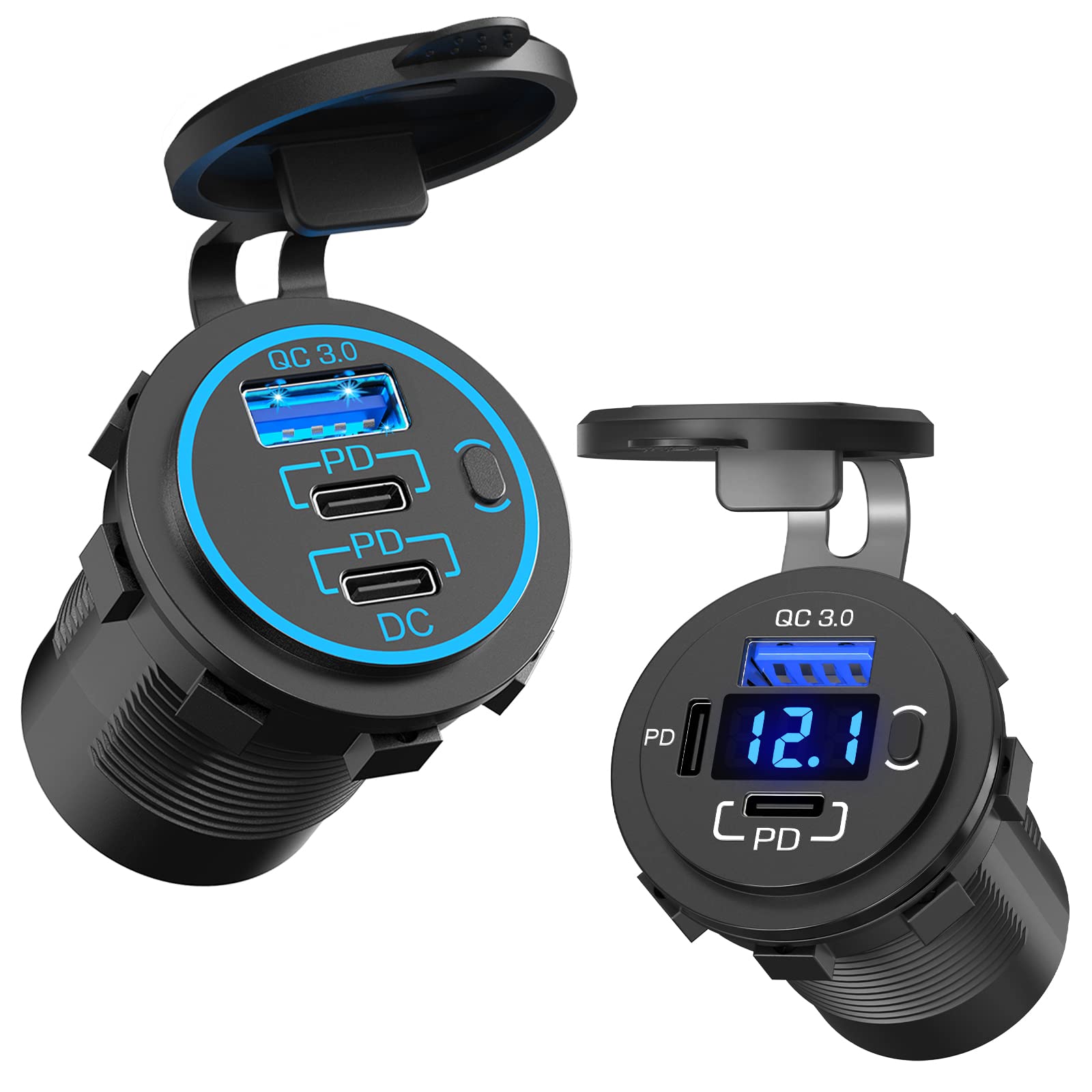 Amazon.com: 12 Volt USB Car Charger Socket RV USB Outlet 12V DC : Cell ...