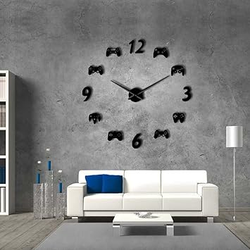 The Geeky Days Video Game Controllers DIY Large Gamer Wall Clock Game ...
