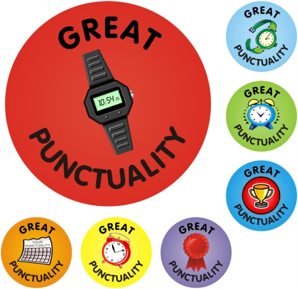 School Stickers Great Punctuality Reward Praise Stickers Teacher ...