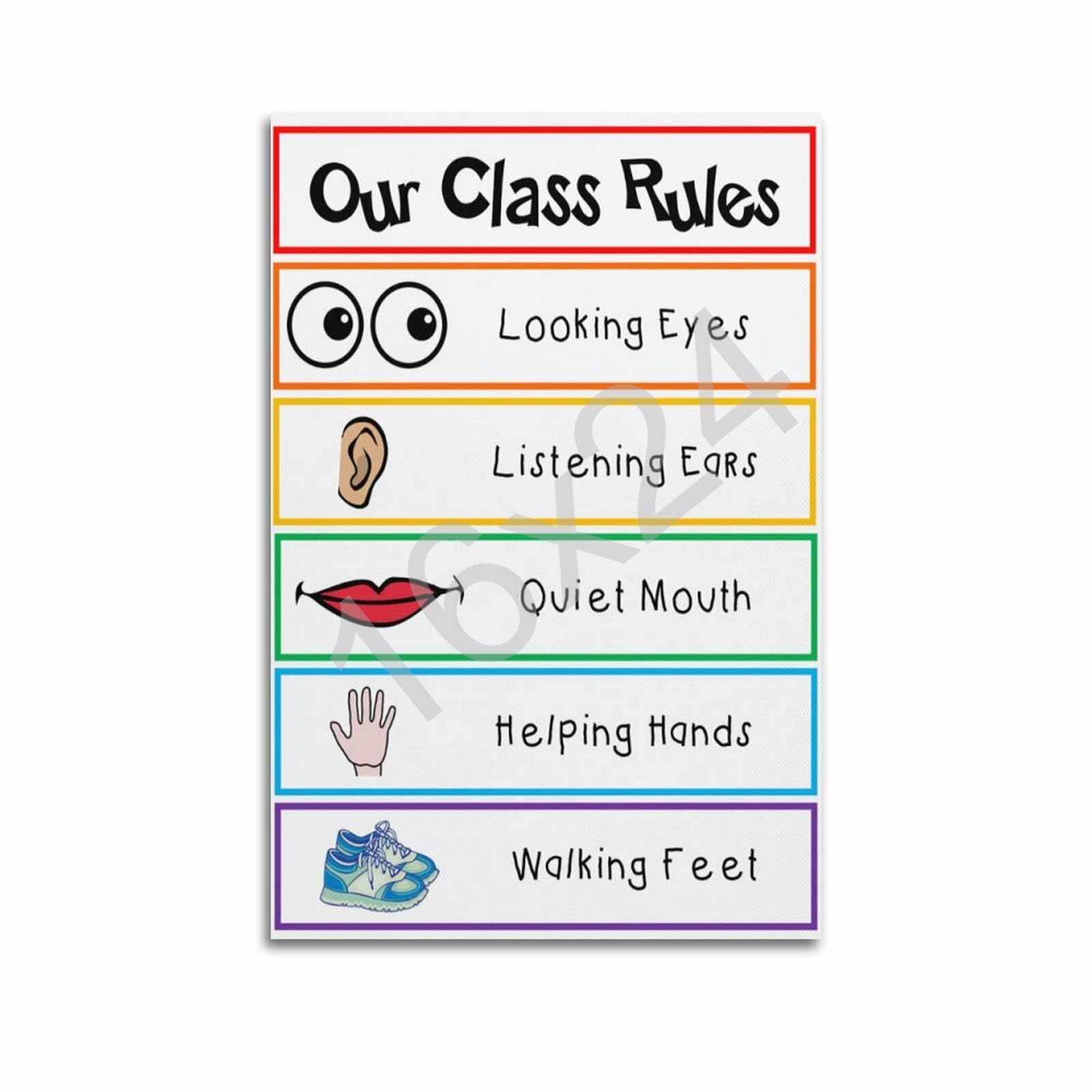Amazon.com: Posters Kindergarten Classroom Rules, Classroom Posters ...