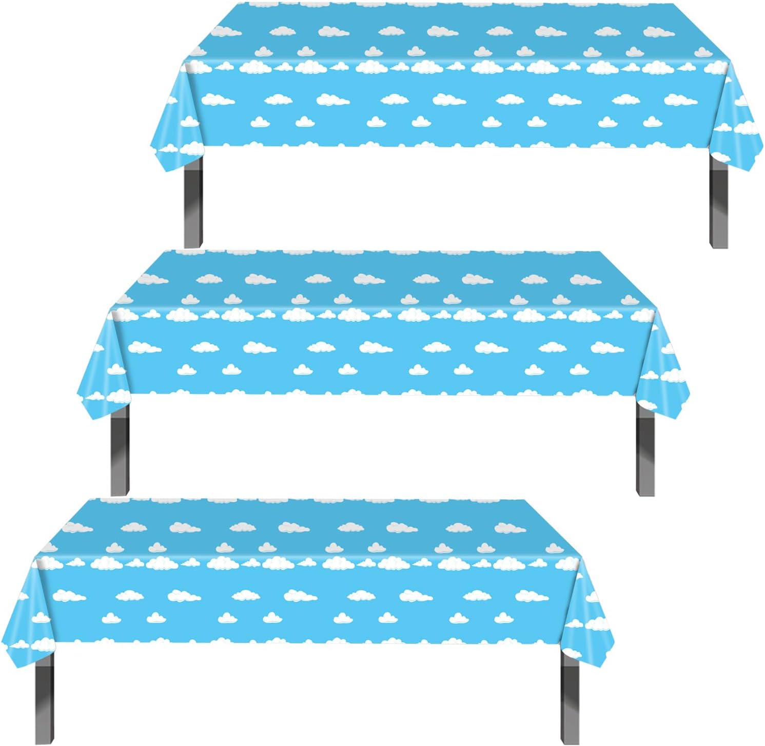 Amazon.com: USERTEN 3pcs Blue Sky White Clouds Tablecloths 108x54inches ...