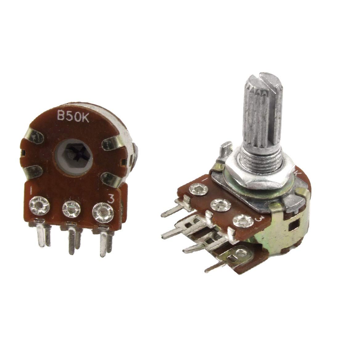 Buy NEW LON0167 50K Ohm Dual Linear Taper 6 Pins Rotary Potentiometers ...