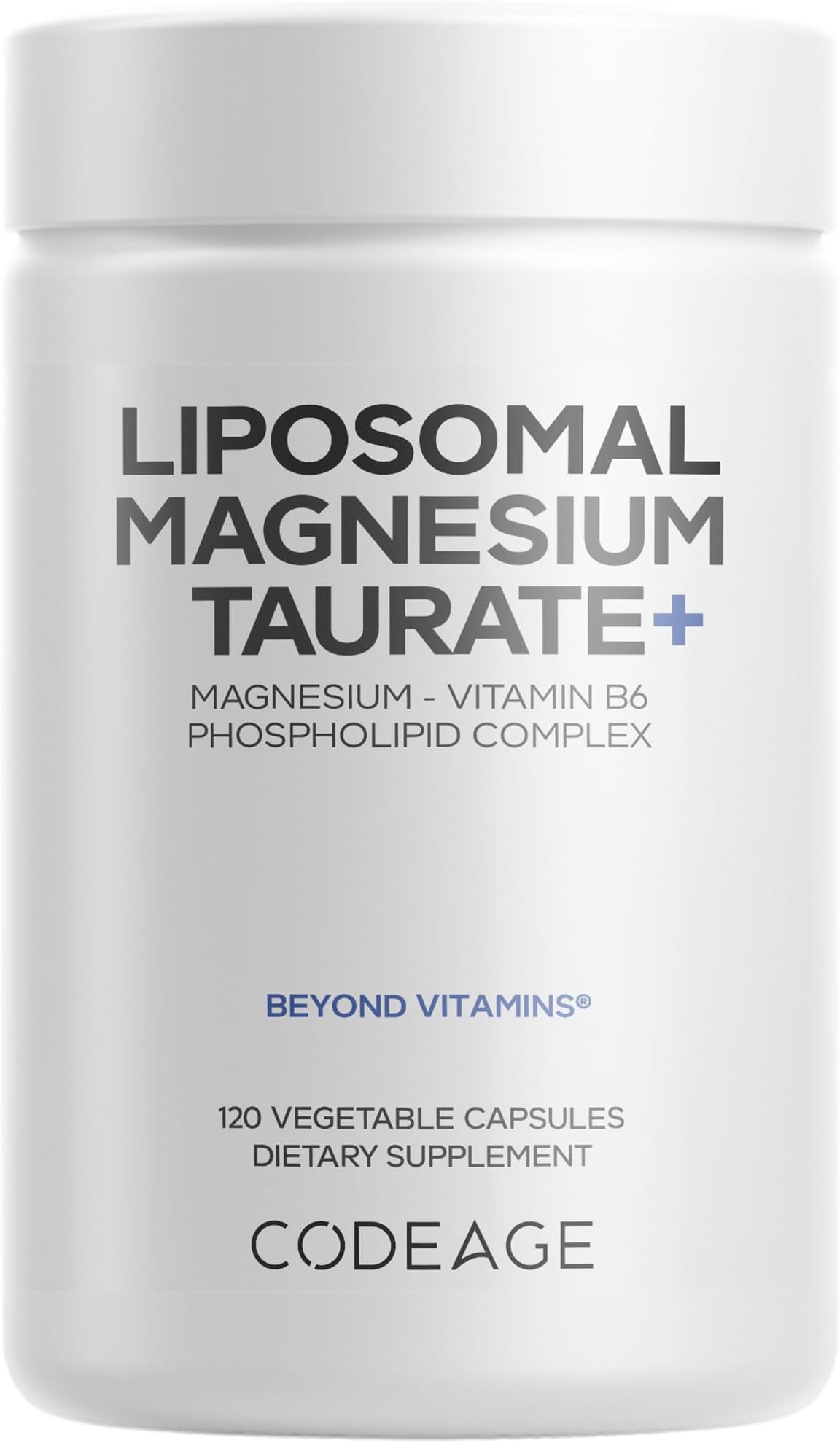 Amazon.com: Codeage Liposomal Magnesium Taurate+ Supplement - Magnesium Taurate, Vitamin B6 as ...