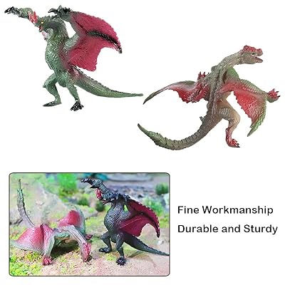 Buy Hiawbon 12 Pcs Mini Dragon Figurine Kit 3 Inch Realistic Hand ...