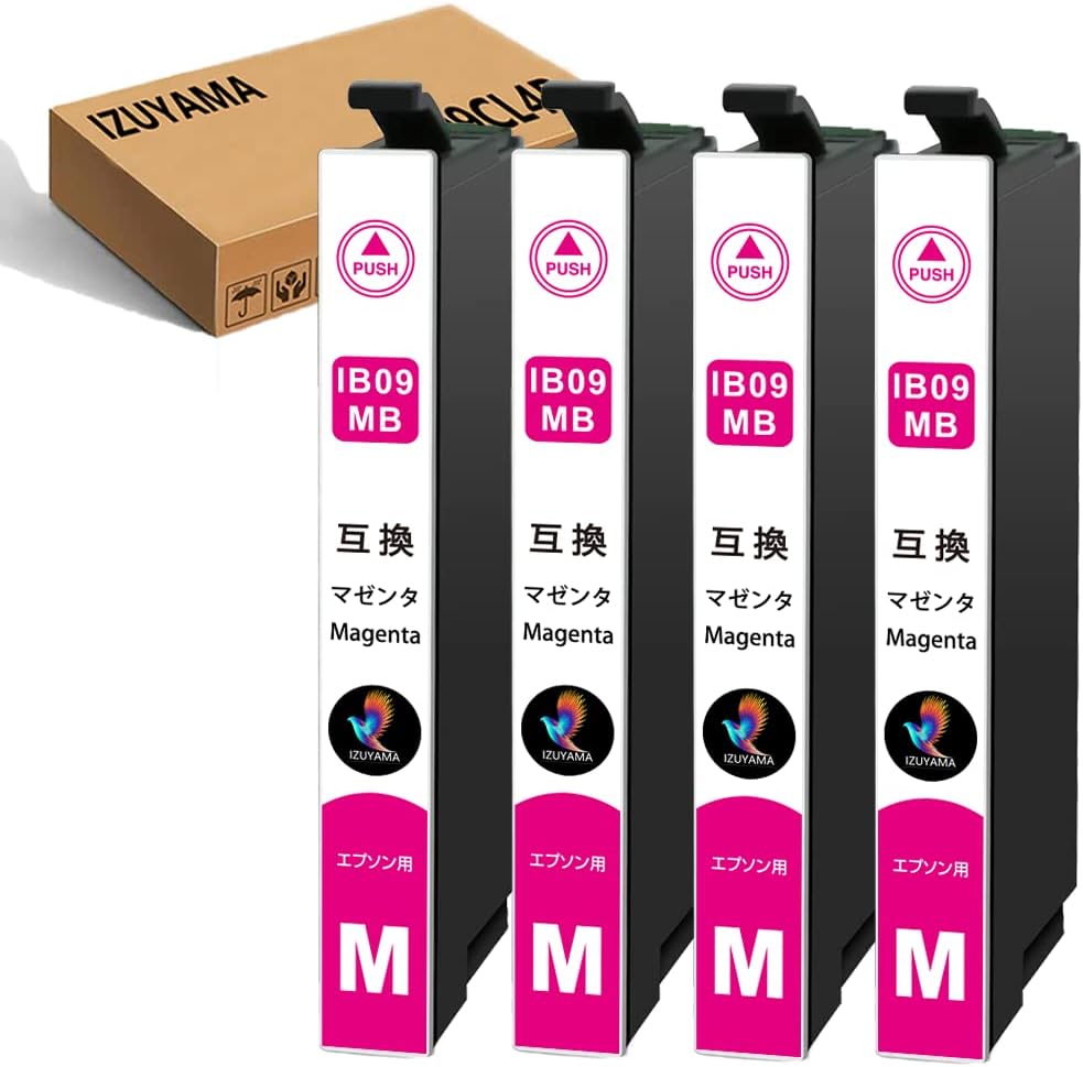 Amazon.co.jp: エプソン(Epson)用 IB09CL4B 互換インクカートリッジ【IB09MB マゼンタ 4本セット】互換インク 大容量『最新ICチップ搭載/残量表示/個包装 ...