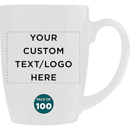 Amazon.com: Custom Curved Java Coffee Mug Set - 100 Pack - Personalized ...