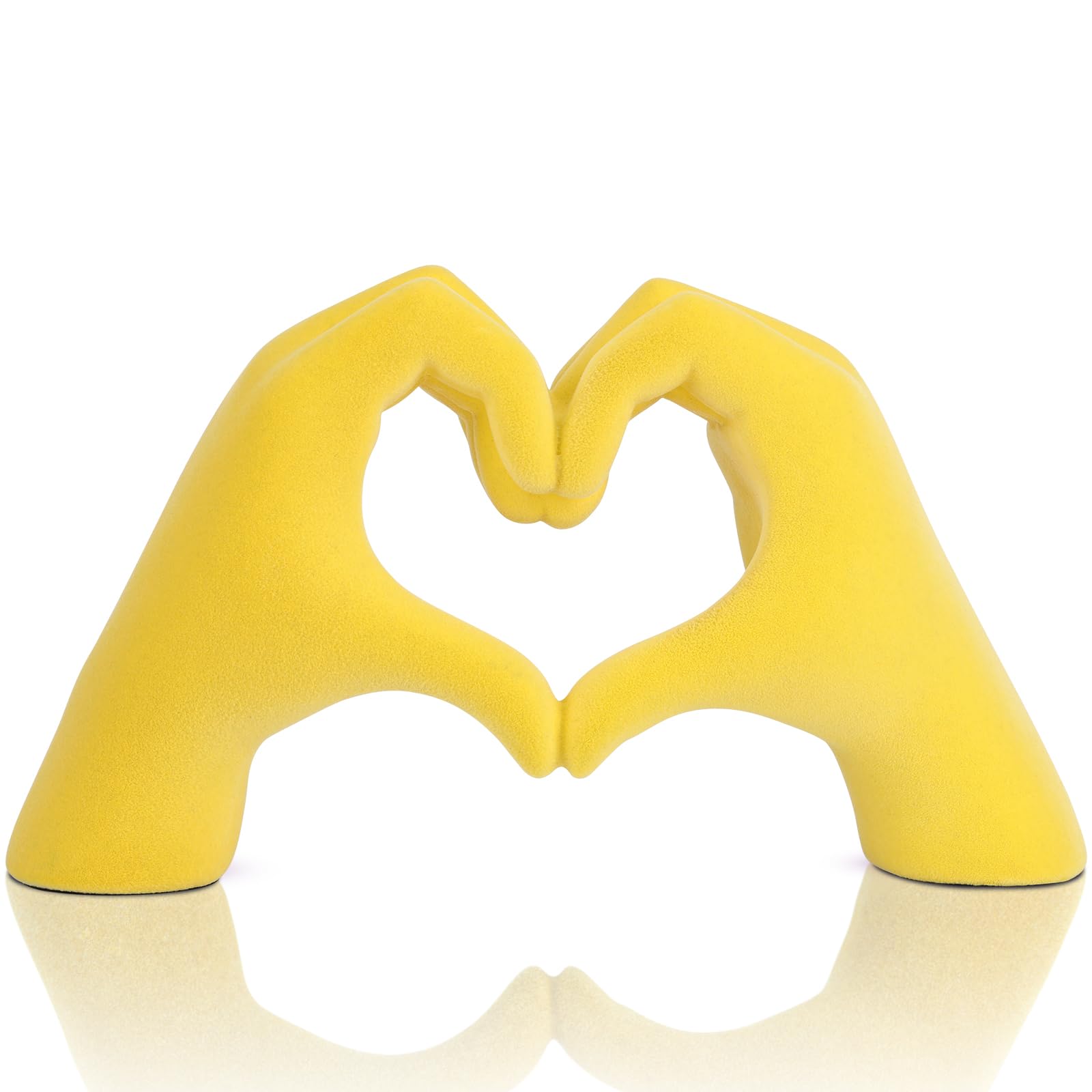 Amazon.com: DOVDOV Yellow Heart Hand Sculpture, Heart Hand Statue Home ...