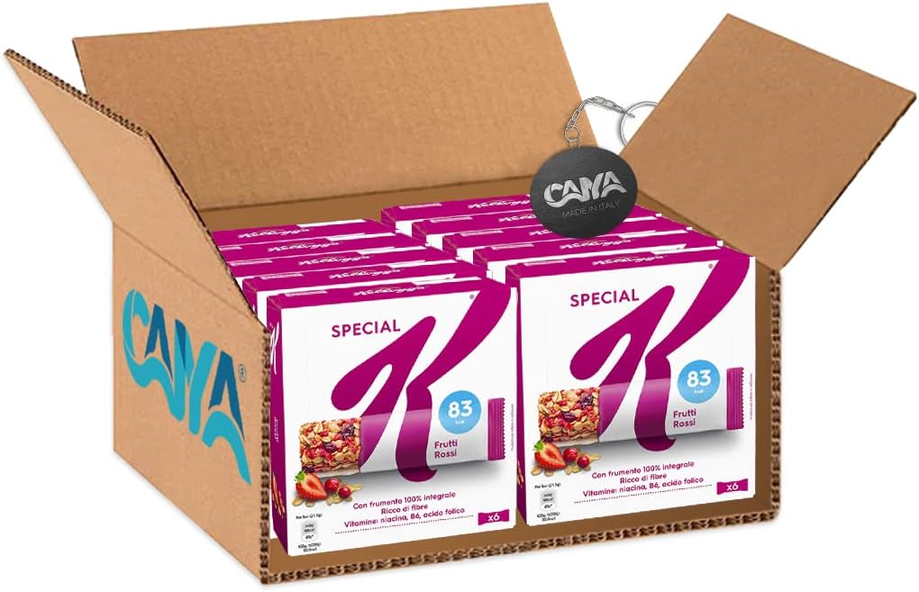 10X Special K Barrette di Cereali ai Frutti Rossi con Frumento 100% Integrale 129g [CAIYA® BOX ...