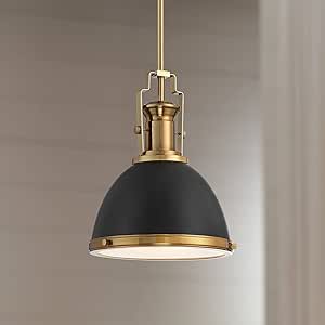 Possini Euro Design Memphis Black Burnished Brass Gold Mini Pendant ...