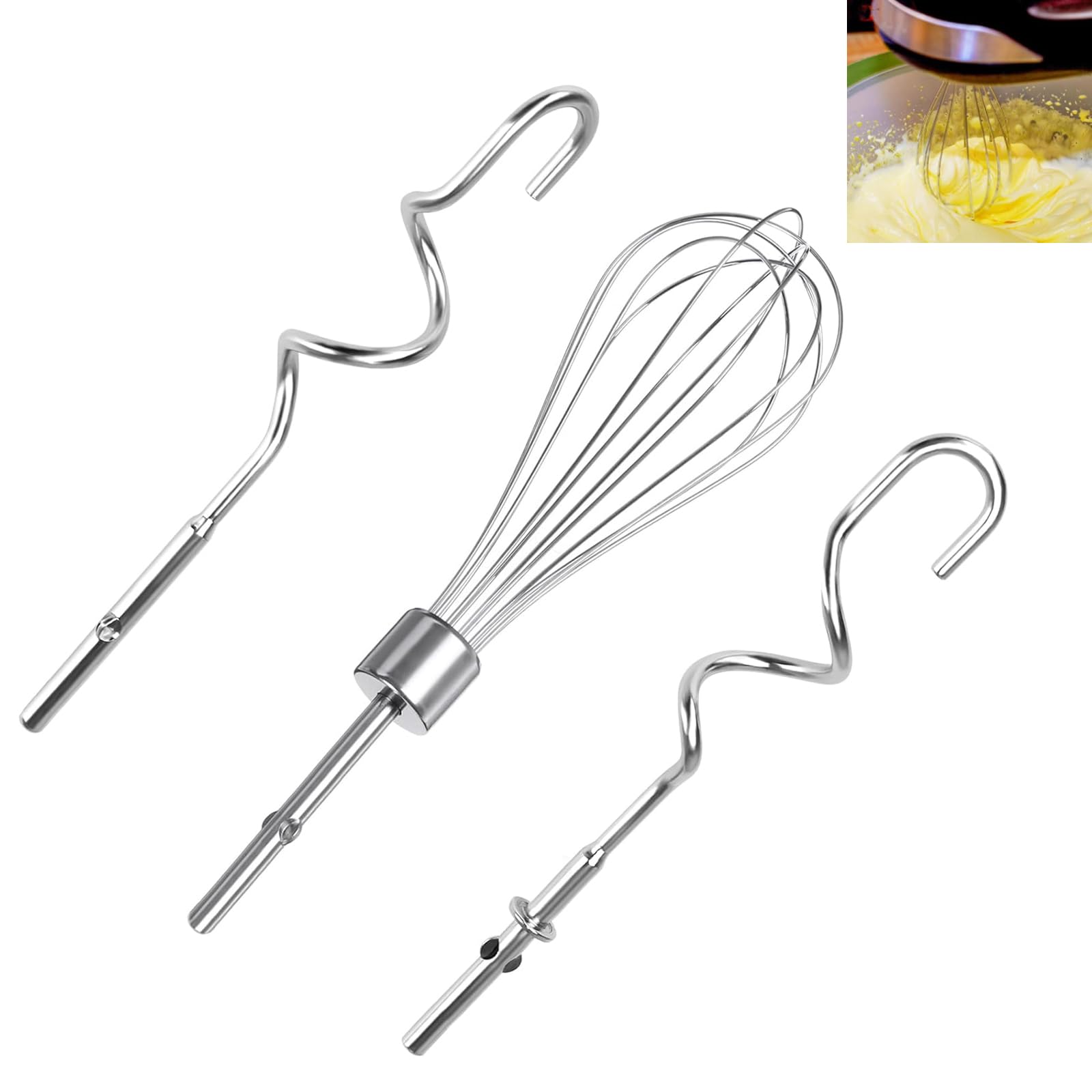 3Pcs Kitchenaid Whisk Attachment, Food-Grade Stainless Steel Kitchenaid ...