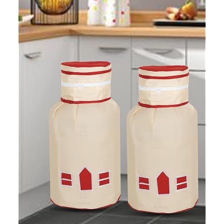 Buy E-Retailer® Cotton 3-Layered LPG Gas Cylinder Covers with Zip ...