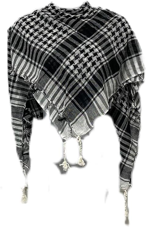 Arafat arab scarf shawl Keffiyeh Kafiya shemagh desret palestine Black ...