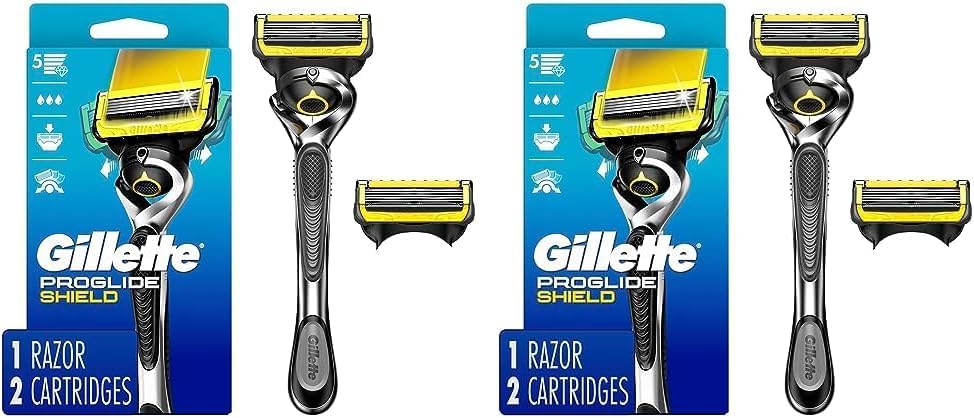 Amazon.com: Gillette ProGlide Shield Men’s 1 Razor Handle + 2 Blade ...