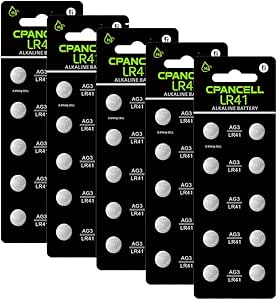 Amazon.com: 50 Pack LR41 Batteries, AG3 L736 392 384 192 Premium Alkaline Battery 1.5V Button ...