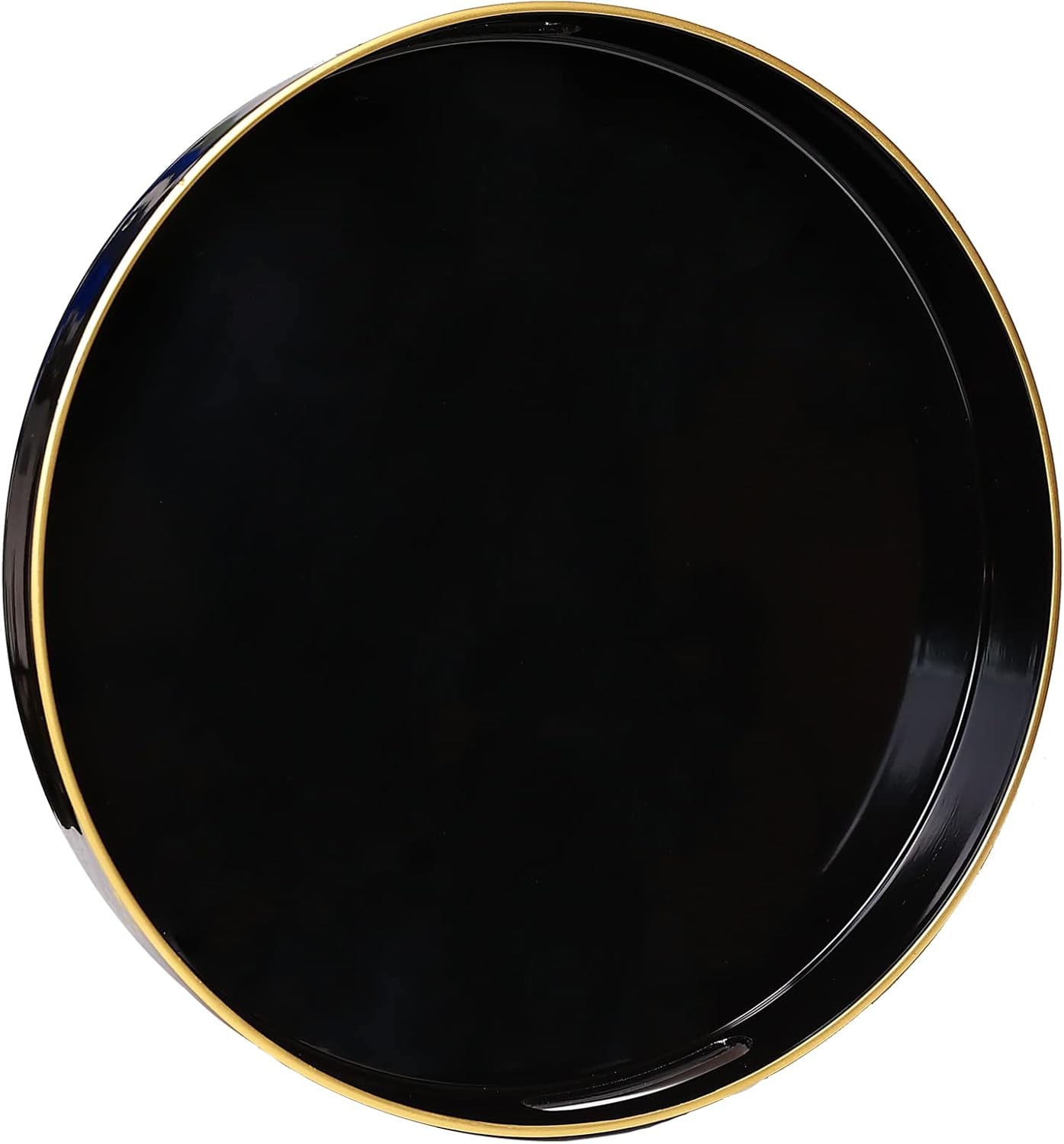Amazon.com: Spsyrine Round Black Decorative Tray, 13" Plastic Serving ...