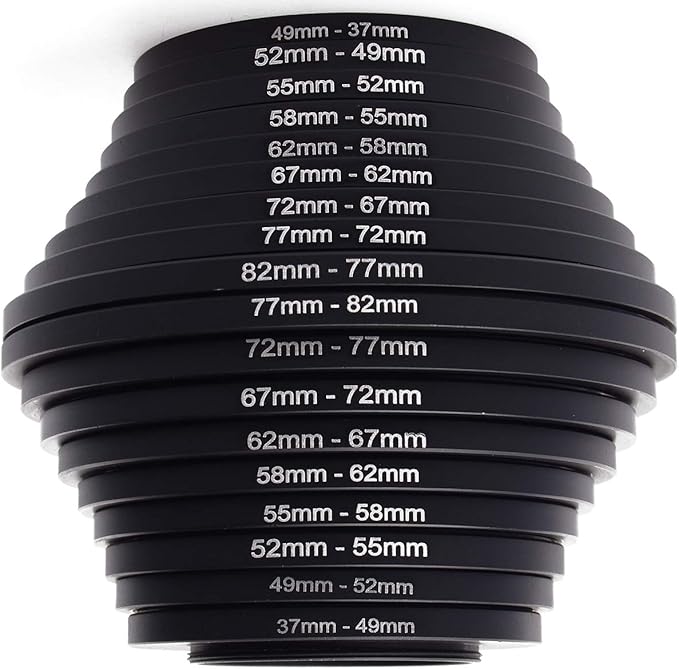 Amazon.com : QKOO 18pcs Metal Filter Ring Adapter - Camera Lens Filter ...