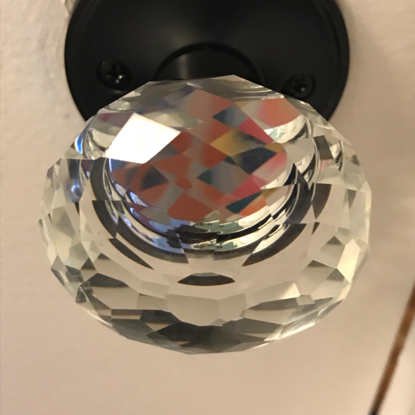 AKRILANE Mortise Glass Door Knobs Antique Crystal Vintage Style Knob Set with Spindle Antique ...