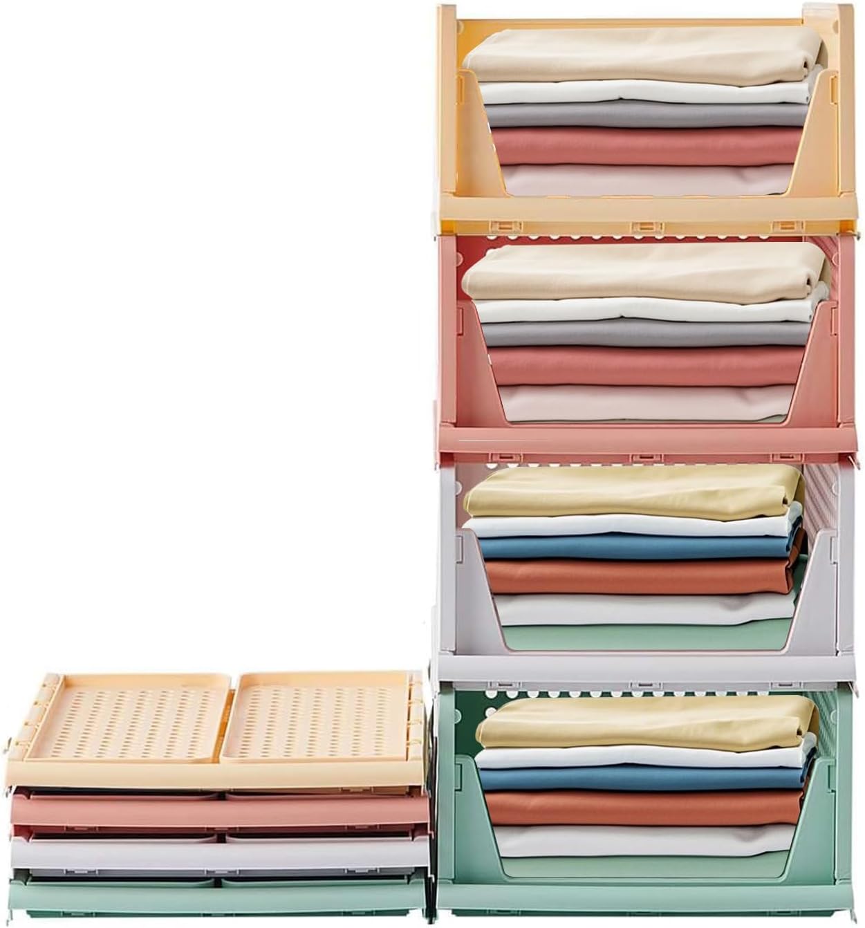 RMAN® 4 pcs Organisateur Armoire Vetement Plastique Boite Rangement ...