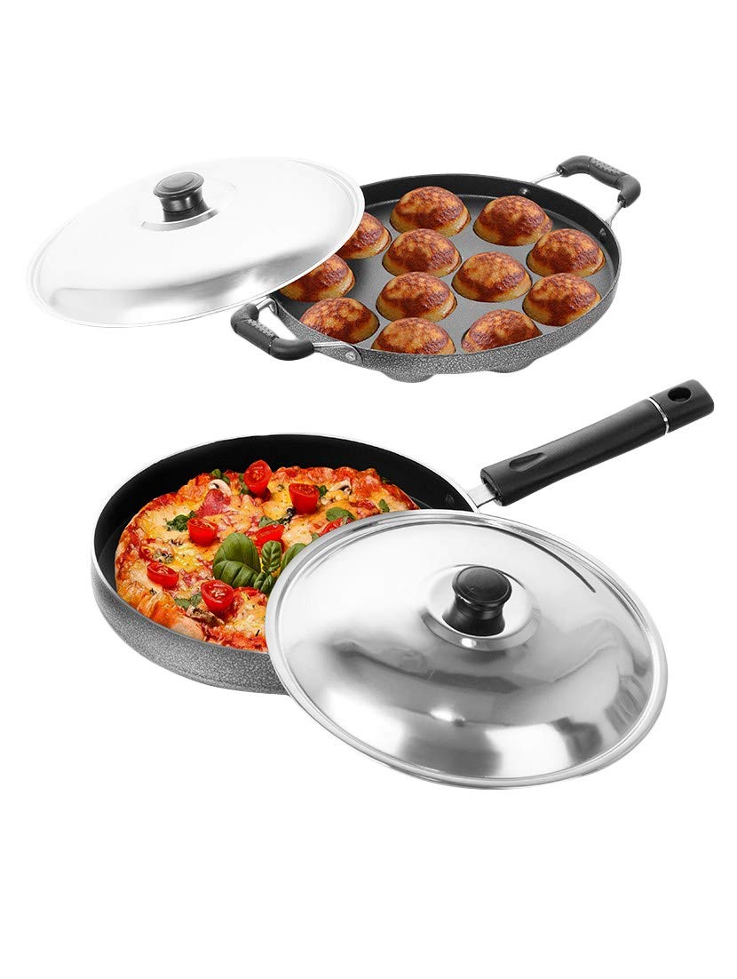 Buy HATIMI'S Non Stick Fry Pan + Appam Patra Maker/Appachetty Combo Big ...