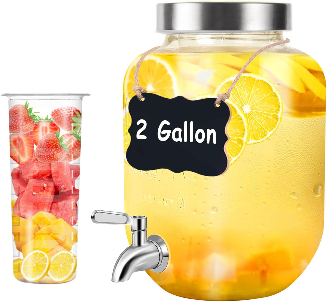 Amazon.com | Beverage Dispenser,2 Gallon Drink Dispensers for Parties with Stainless Steel ...