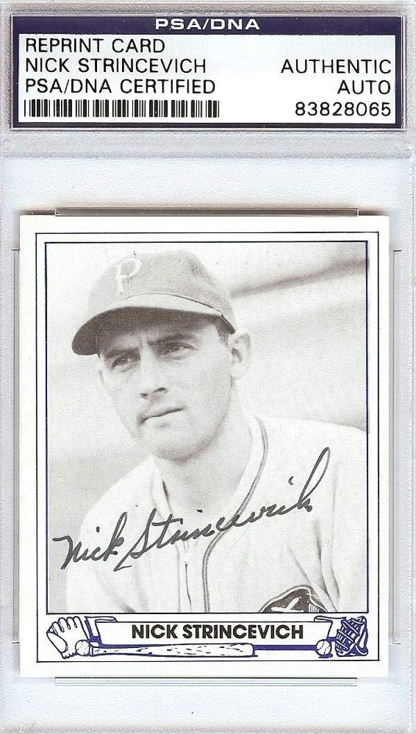 Nick Strincevich Autographed 1944 Play Ball Reprint Card #28 Pittsburgh ...