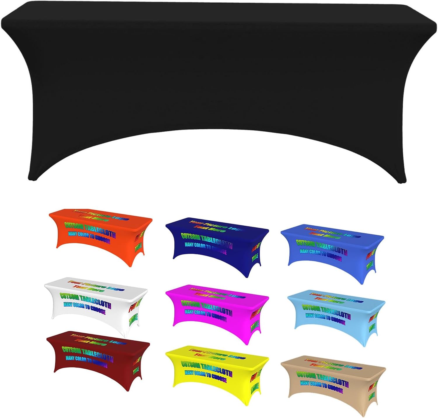 Amazon.com: AEKSCOH Custom Fitted Table Cloth for 6ft Table Stretch ...