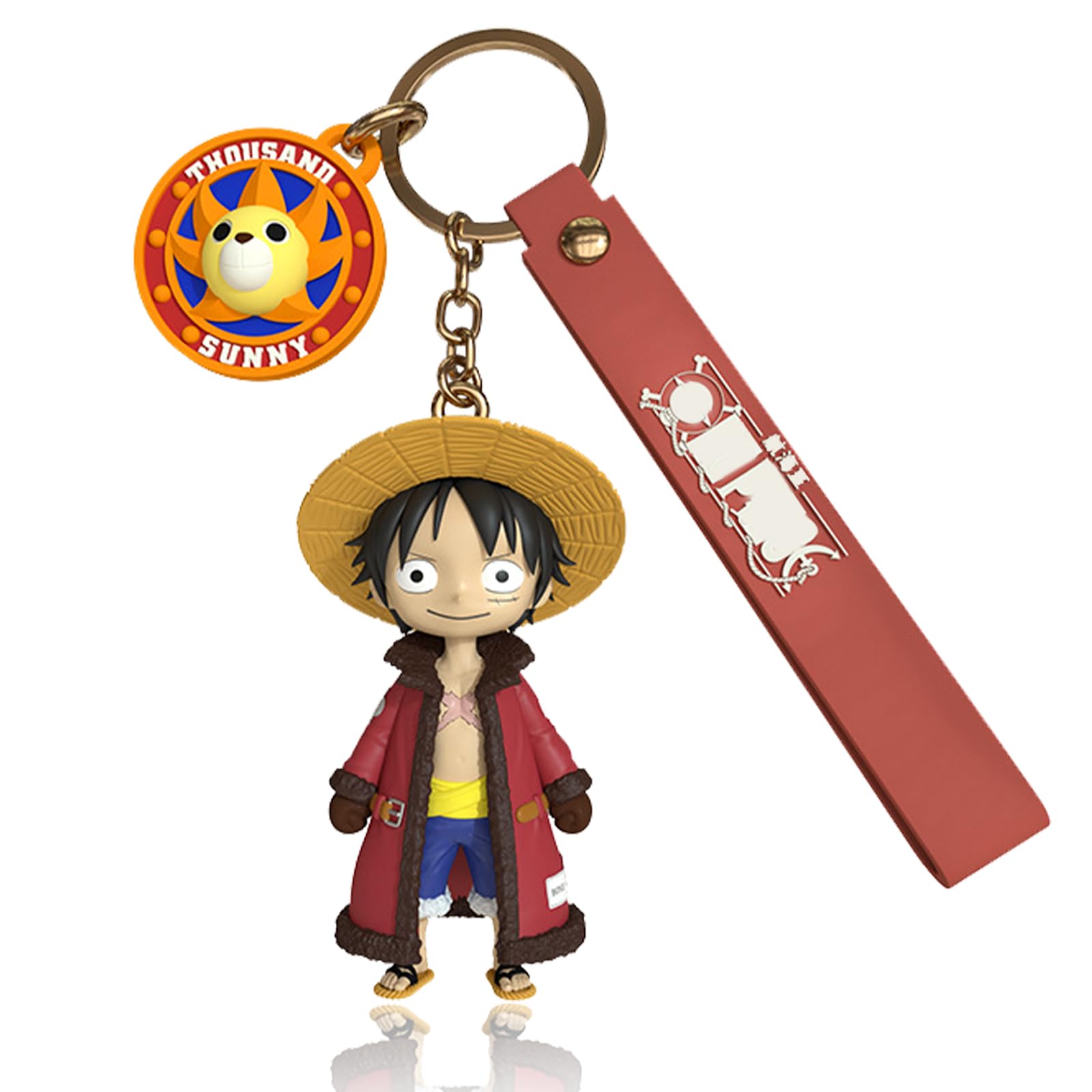 BJPERFMS One Piece Key Fob Anime, Luffy Key Ring, Anime Key Ring, One ...