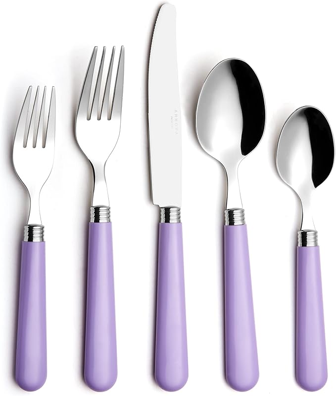 Amazon.com | ANNOVA Stainless Steel Colorful Tableware Kitchen Flatware ...