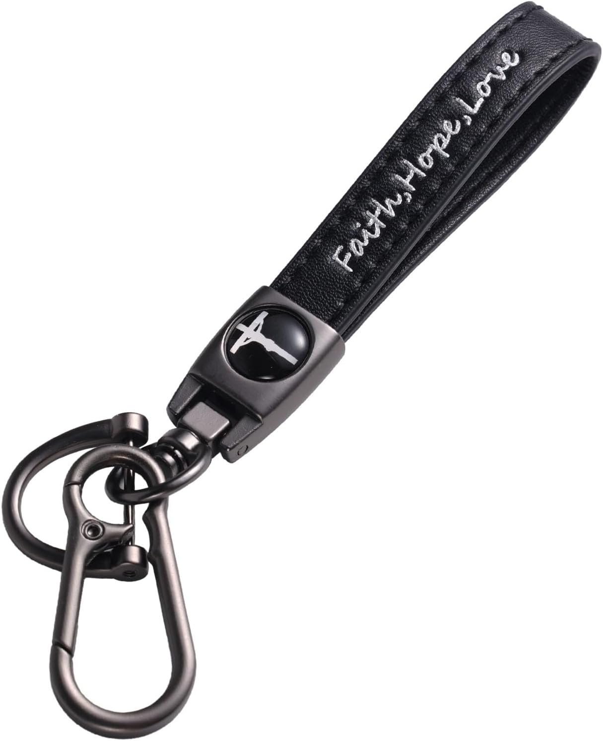 Mikovivi Christian Keychain for Men, Leather Christian Cross Key Chains ...