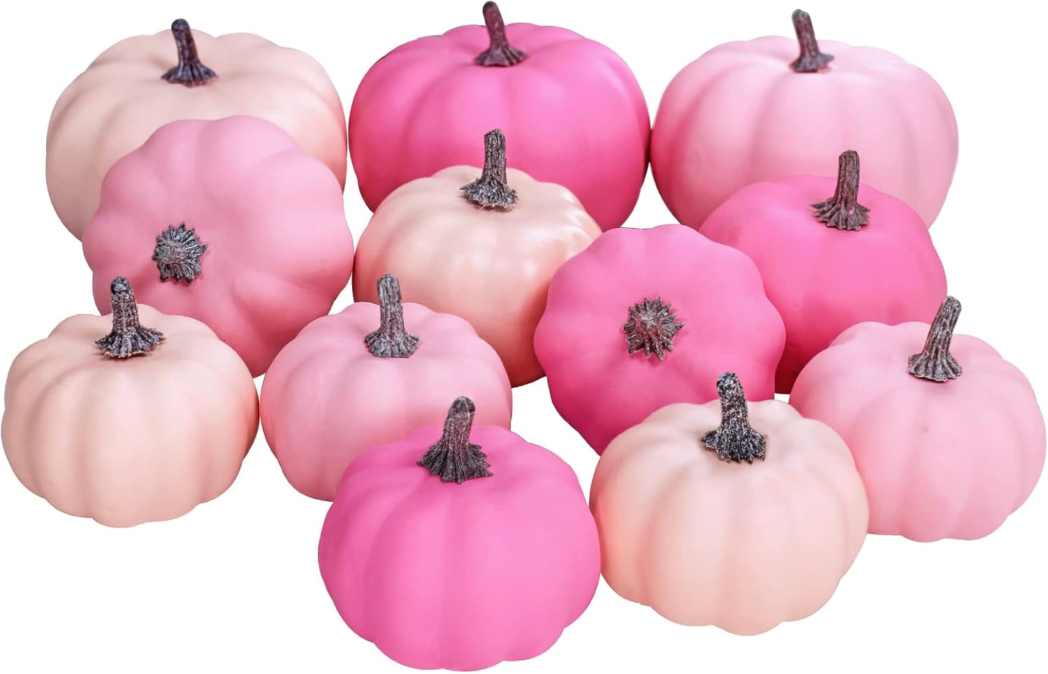 Amazon.com: 12 Pcs Assorted Small Fall Artificial Pumpkins Faux Pink ...