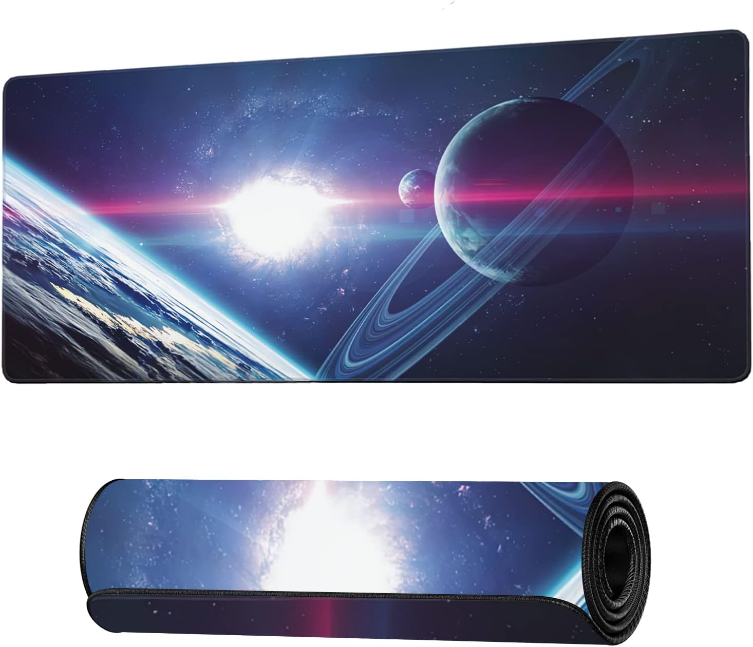 Amazon.com: Planets and Nebula in Space Extended Gaming Mouse Pad Large ...