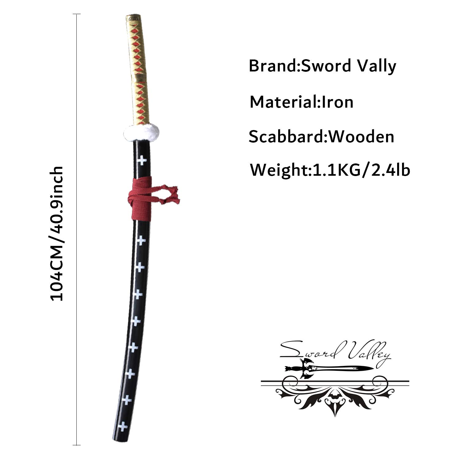 Buy Cosplay Roronoa Zoro Anime Katana Samurai Sword Real Carbon Steel ...
