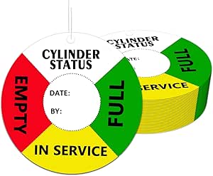 Amazon.com : Cylinder Status Sign Tags,Perforated Labels with Ropes,3x3 ...